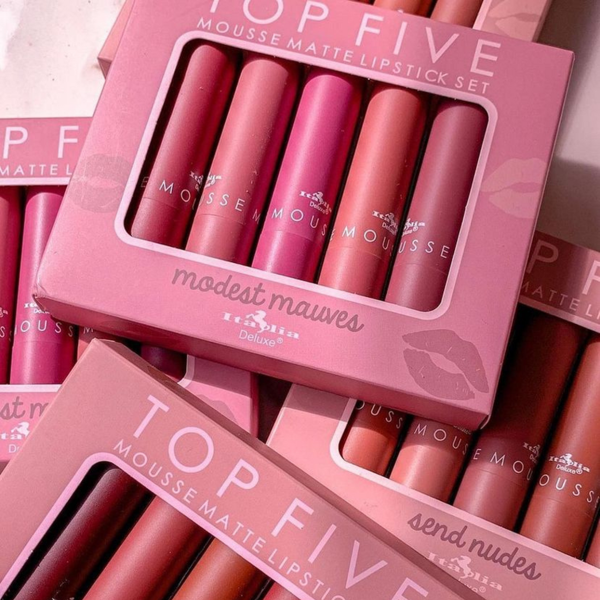 Set de Labiales Mousse Matte Lipstick Top Five Sets - Italia Deluxe ...